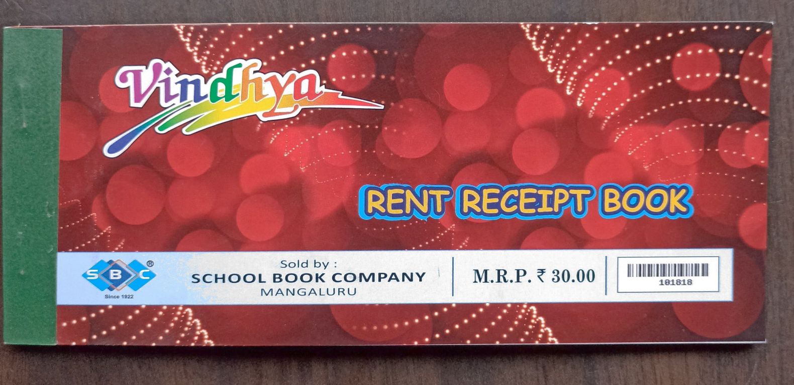Vindhya receipt book, 50 sheets - SBC Store